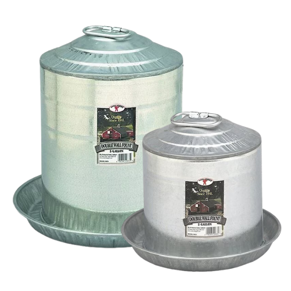 Little Giant Galvanized Steel Chicken Waterer - H-Brand Livestock, Pet ...